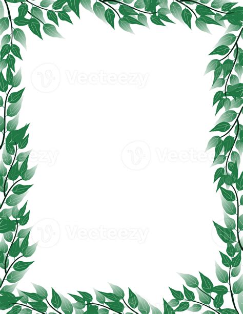 Leaves Frame Clipart Botanical Green Leaf Border 33544583 Png