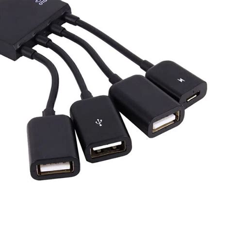 Micro Usb Hub Adaptor With Power Powered Charging Otg Host Cable Cord