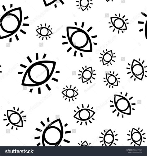 Eyes Line Art Seamless Pattern Vector Stock Vector Royalty Free