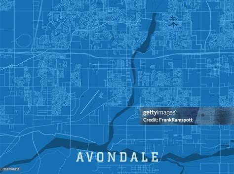 Avondale Az City Vector Road Map Blue Horizontal High Res Vector