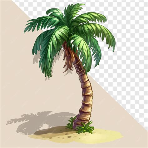 Premium Psd Single Wild Palm Tree Illustration For Video Game Asset