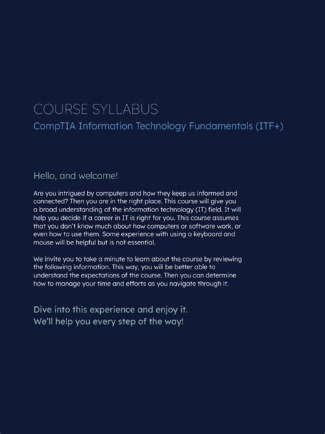 Comptia Itf Syllabus Pdf Databases Personal Computers