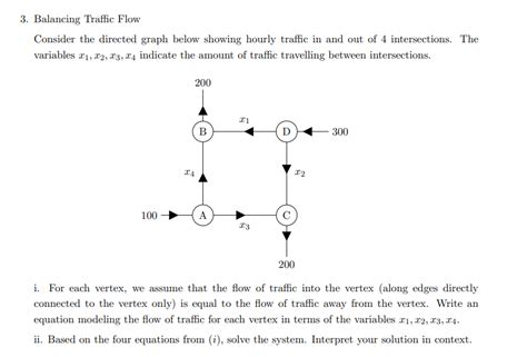 solved balancing traffic flow consider the directed graph