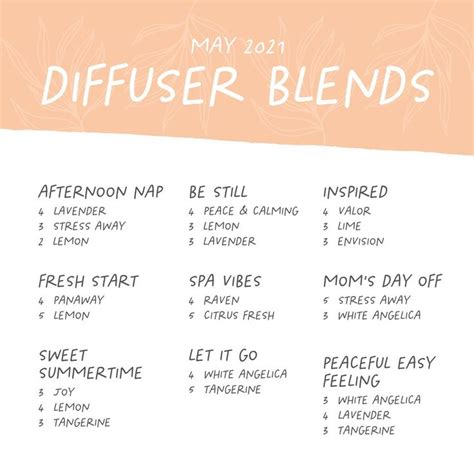 May Diffuser Blends Essential Oil Blends Recipes Essential Oil