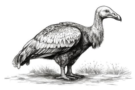 Premium Ai Image Cute Condor Drawing On White Background Generative Ai