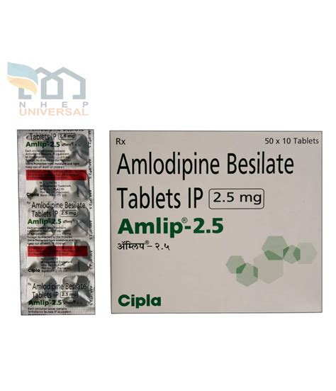 Amlip 25mg 10tab At ₹ 56strip Amlodipine Besylate Tablet In Mumbai