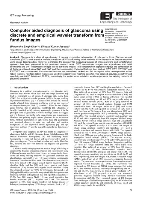 Computer Aided Diagnosis Of Glaucoma Using Discrete And Empirical