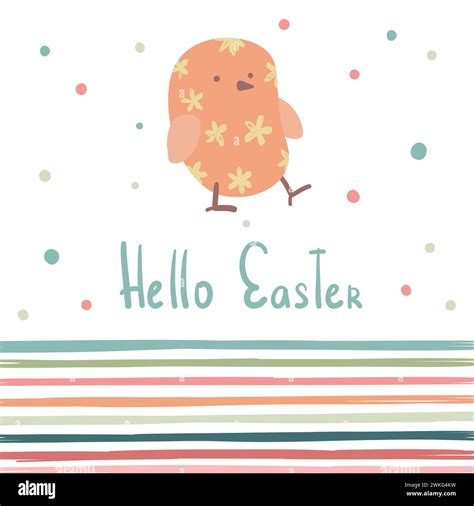 Happy Easter Postcard Background Design Spring Religious Traditional Holiday Card With Cute