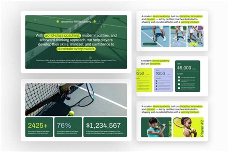 Tennis Academy Powerpoint Template Incl Players And Strategy Envato