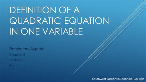 Quadratic Definition