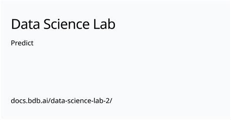 Predict Data Science Lab