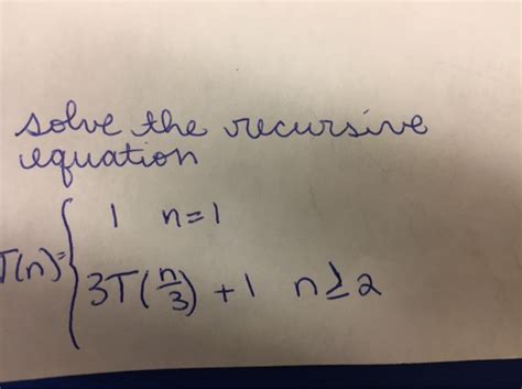 Solved Solve The Recursion Equation