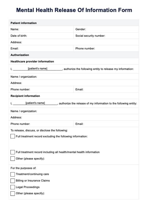 Medical Information Form And Template Free Pdf Download