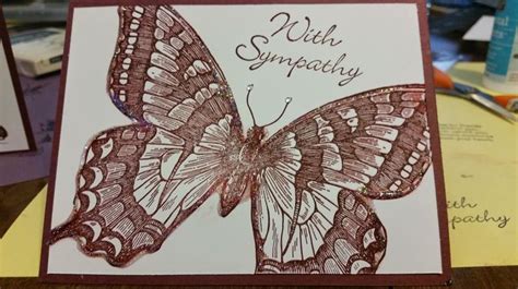 Card Making Butterfly Drawing With Violin Sympathy