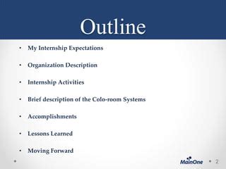 End Of Internship Presentation By John Pdf