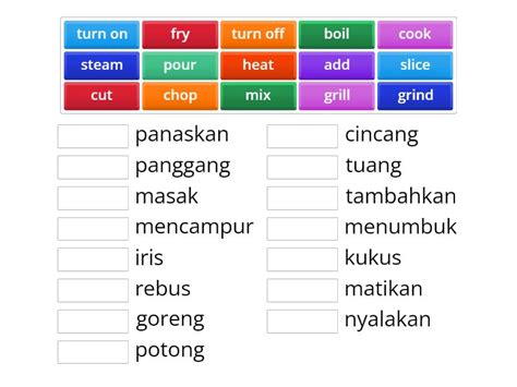 Action Verbs Of Procedure Text Match Up