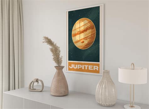 Jupiter Poster Space Poster Retro Space Space Travel Poster