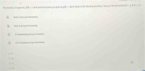 solved the function f is given by f θ cos θ and the function g is