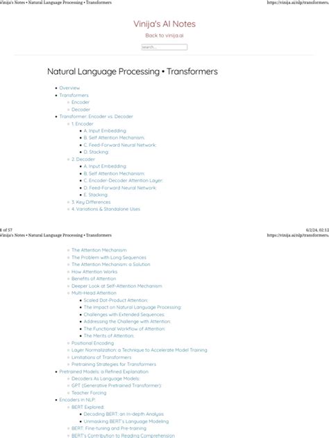 vinija s notes natural language processing transformers download