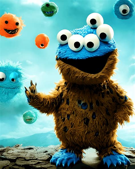 Cute Cookie Monster Cute Cookie Monster With Bubbles Drawception