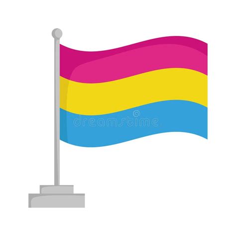 Pansexual Pride Flag Isolated On White Background Vector Illustration