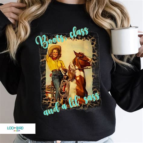 Boots Class And A Lil Sass Png Sublimation Png Png For Shirt