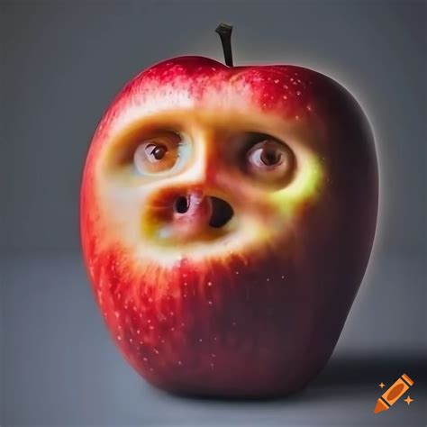Award Winning Photo Of An Apple With A Human Face Hyper Realistic 4k