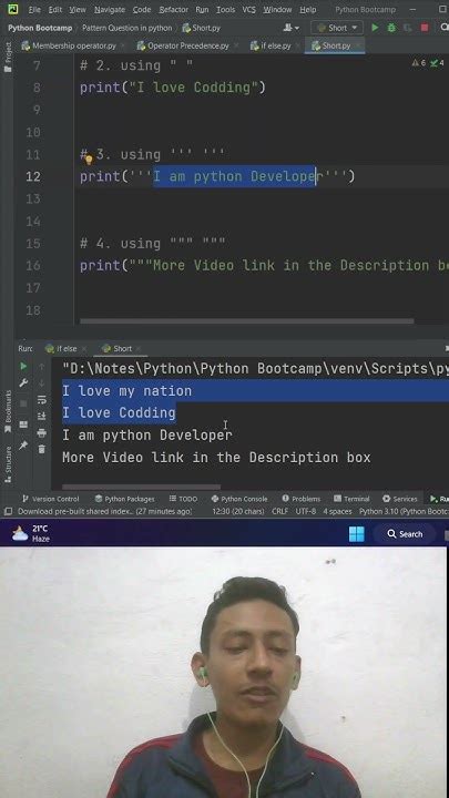 🤔how Many Way You Know 😉 To Print String In Python 🥵 Shorts Python