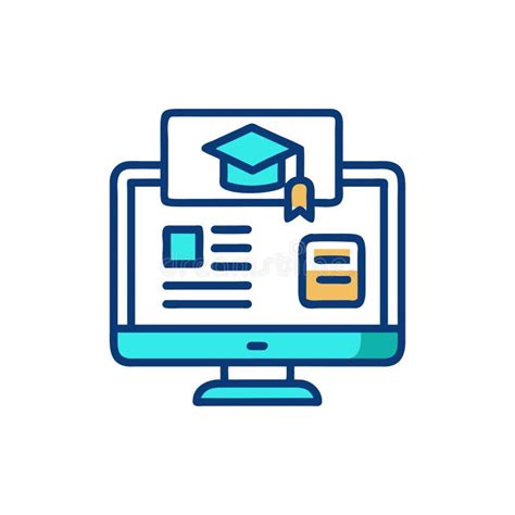 Computer Learning Symbol For Academic Resources Stock Illustration
