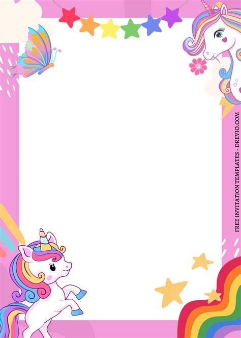 10 Sparkling Rainbow Unicorn Canva Birthday Invitation Templates Artofit