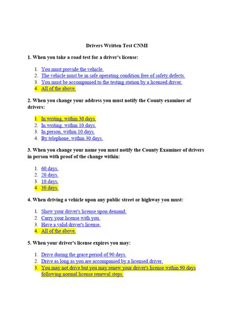 Drivers Written Test Pdf Road Transport Land Transport