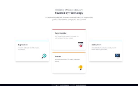 Frontend Mentor Responsive Layout Four Card Feature Section Coding