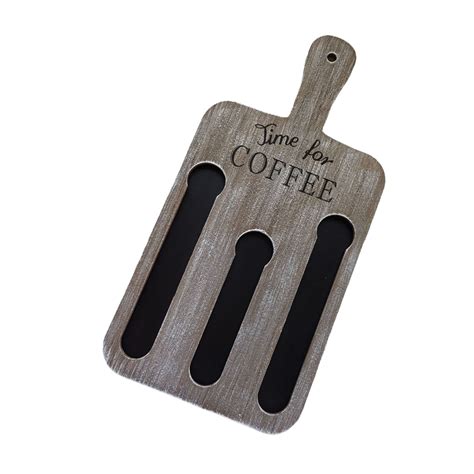 Yigsecu Wood Coffee Pods Storage Stand With Handle Rectangular Espresso