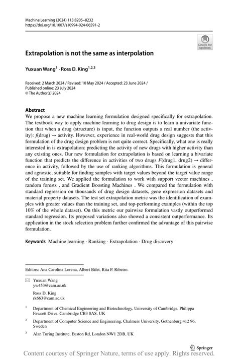 pdf extrapolation is not the same as interpolation