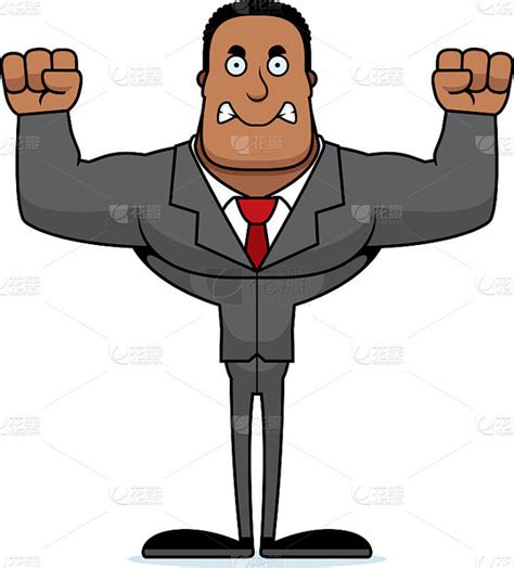 卡通愤怒的商人
