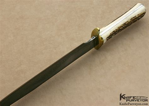 Howard Clark Custom Knife Stag Handle Sole Authorship Damascus Bowie Knife Purveyor