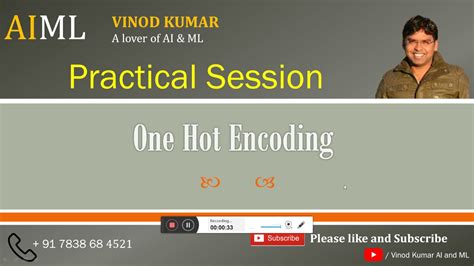 One Hot Encoding Technique Practical Session Youtube