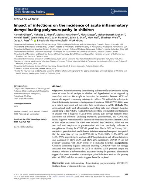 Pdf Impact Of Infections On The Incidence Of Acute Inflammatory