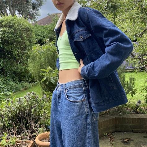 Super Comfy Wool Lined Denim Jacket Sooo Much Depop