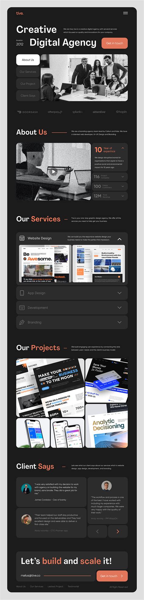 Tive Creative Digital Agency Landing Page By Faza Dzikrulloh For Sans