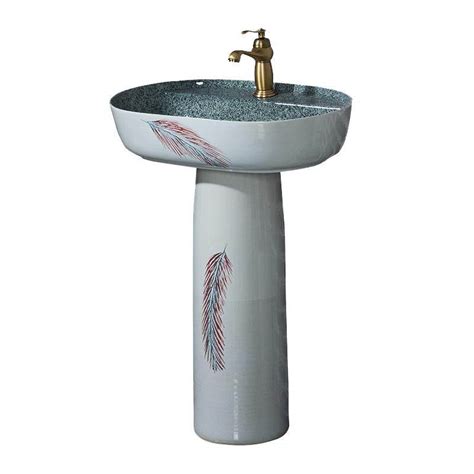 Pillar Washbasin Ceramic Integrated Basin Washbasin Floor Standing