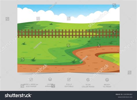 Landscape Design Home Garden Beautiful Landscaping Stock Vector