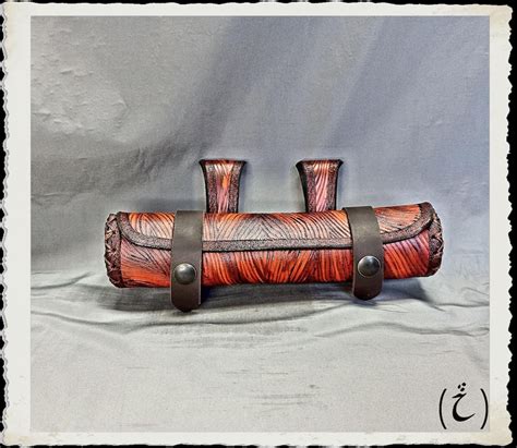 Leather Scroll Case Holster Tube Wooden Etsy