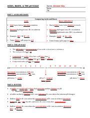 Acids And Bases Answer Key ACIDS BASES THE PH SCALE Name Answer Key Date Pd PART ACIDS