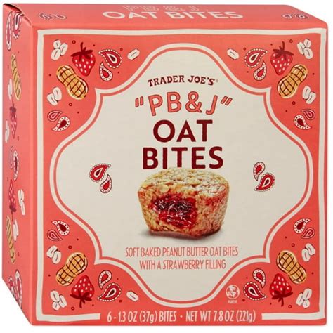 Trader Joes Oat Bites 6 Count Peanut Butter And Strawberry Filling