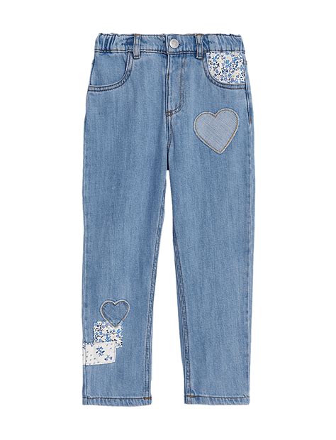 Buy Mom Denim Patchwork Jeans 2 8 Yrs At Marks And Spencer