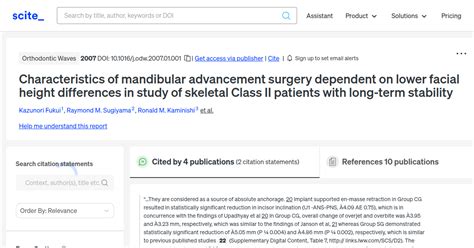 Characteristics Of Mandibular Advancement Surgery Dependent On Lower