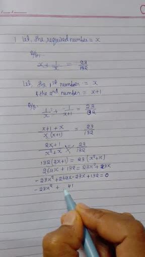 exercise 4 51 the sum of reciprocals of two consecutive numbers is 1322