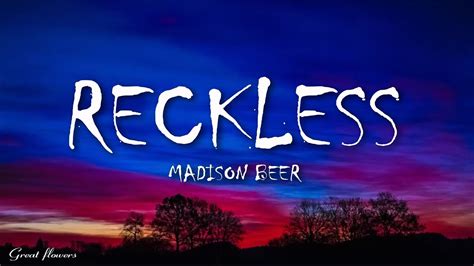 Madison Beer Reckless Lyrics Youtube