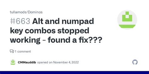 Alt And Numpad Key Combos Stopped Working Found A Fix Issue Tullamods Dominos GitHub